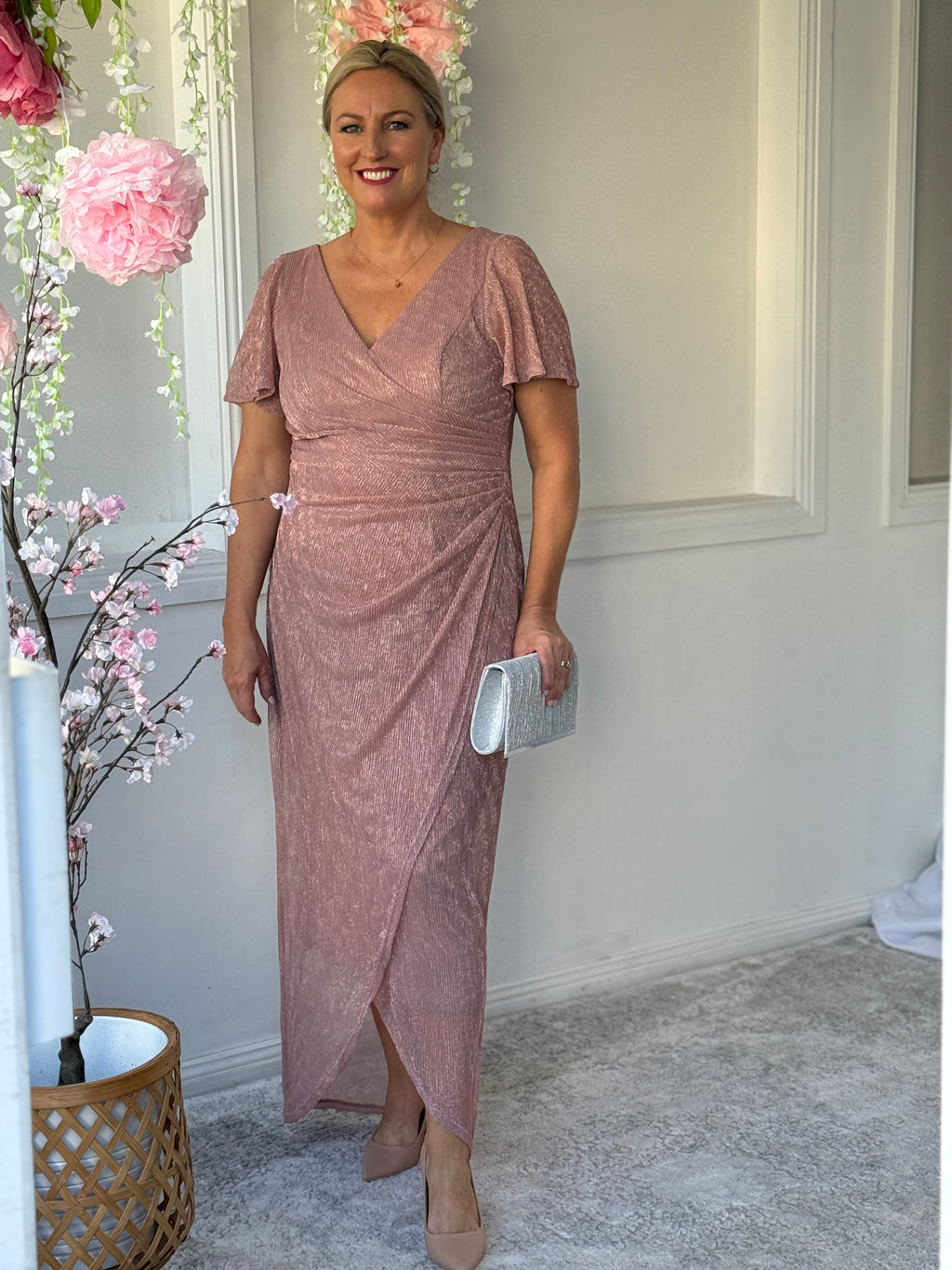 Gemma Blush Shimmer Gown – Dressxox