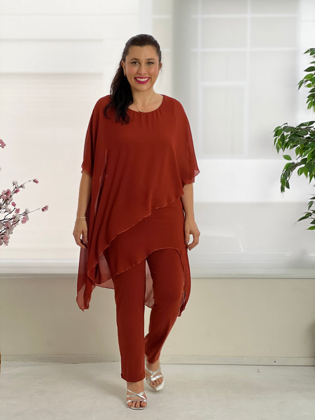 Cara Rust Elegant Jumpsuit – Dressxox