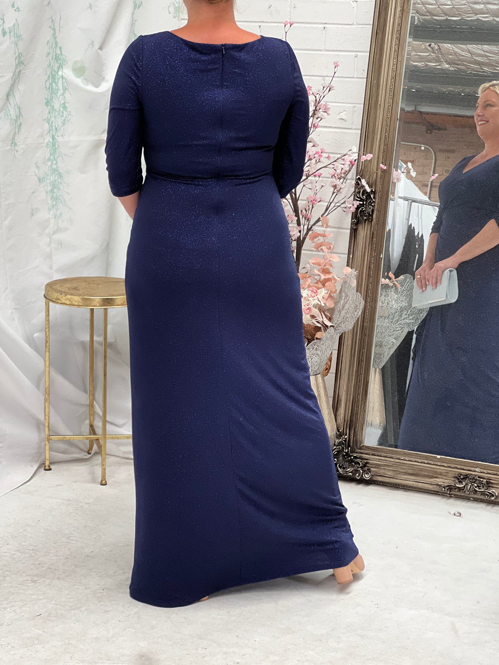 Constantine Navy Glitter Gown – Dressxox