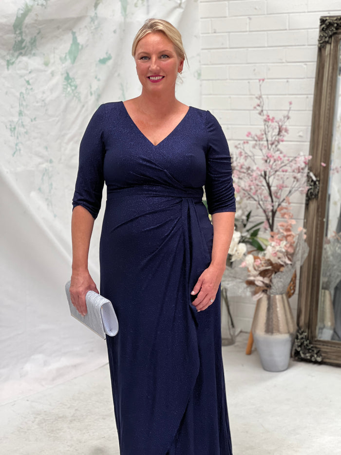 Constantine Navy Glitter Gown – Dressxox