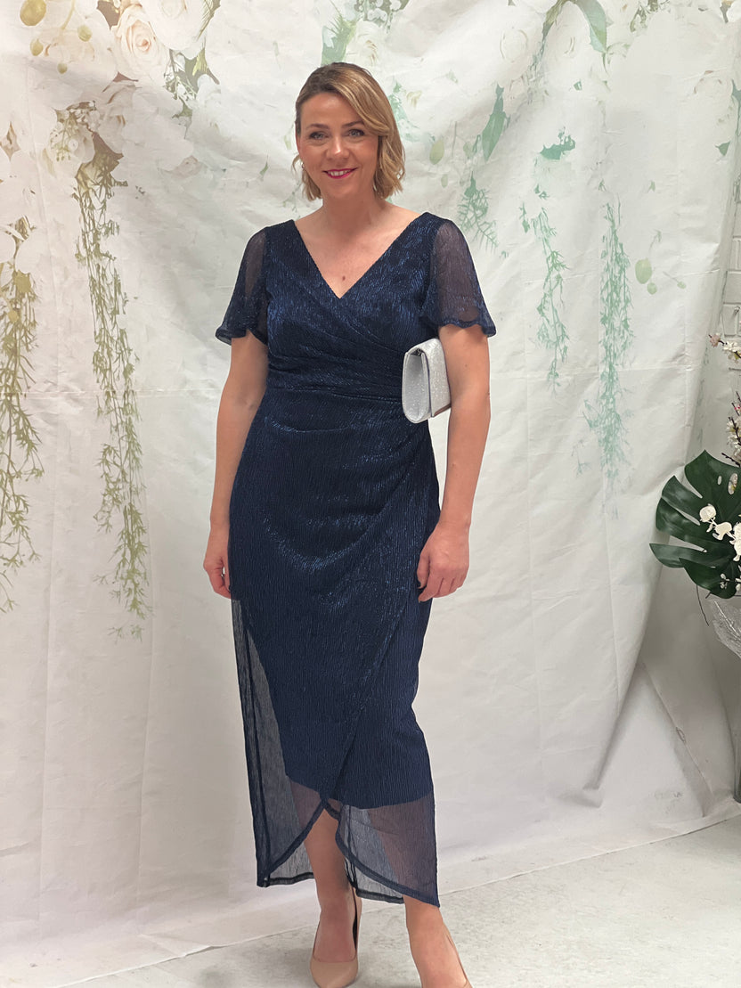 Gemma Navy Shimmer Gown – Dressxox