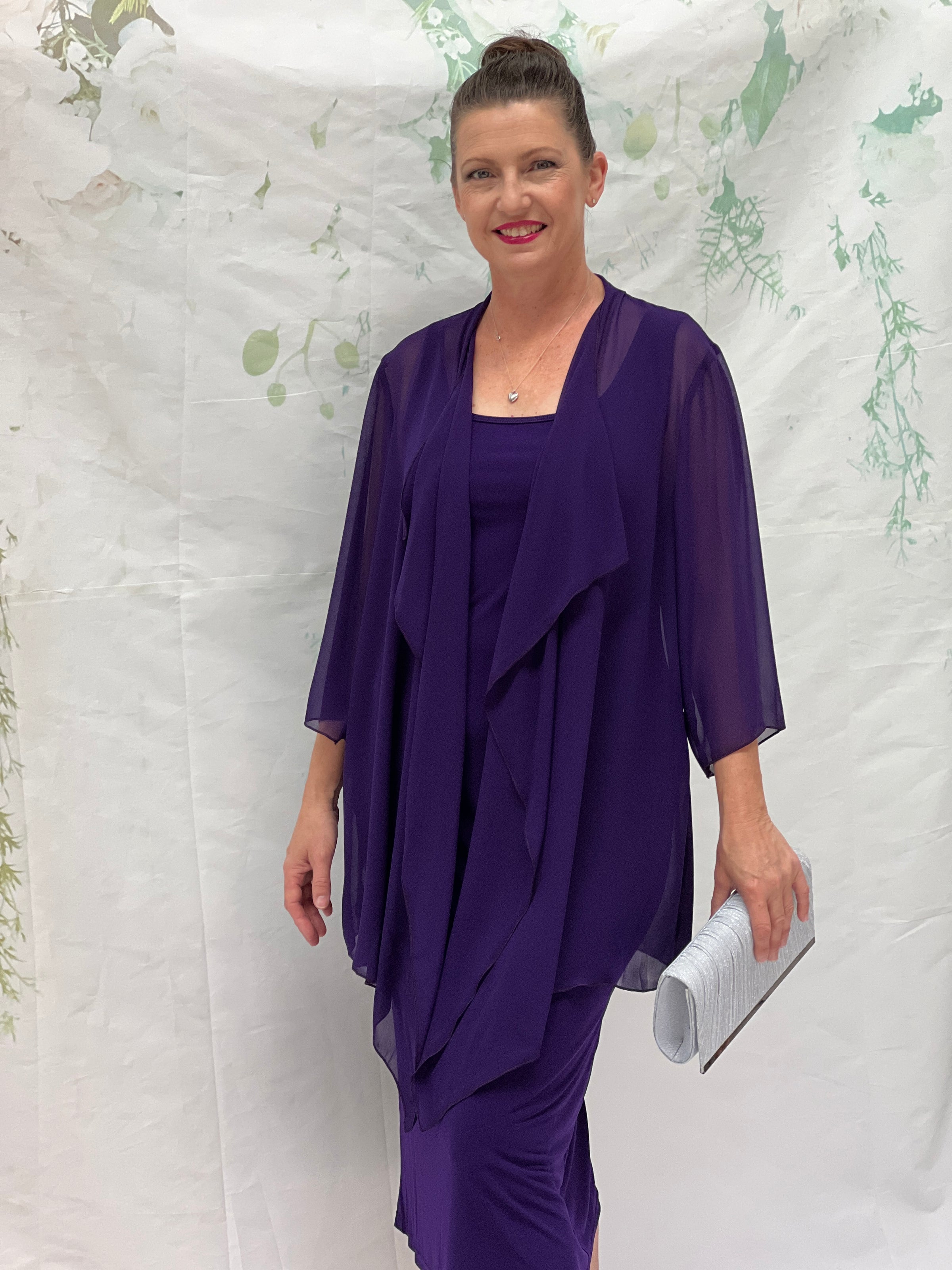 Jackie Purple Chiffon Cardigan – Dressxox