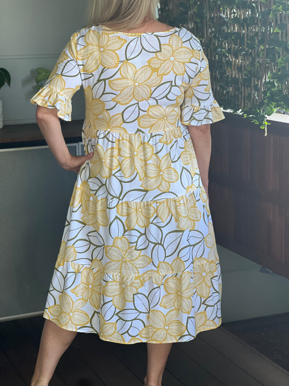 Kane Yellow Floral Linen Dress – Dressxox