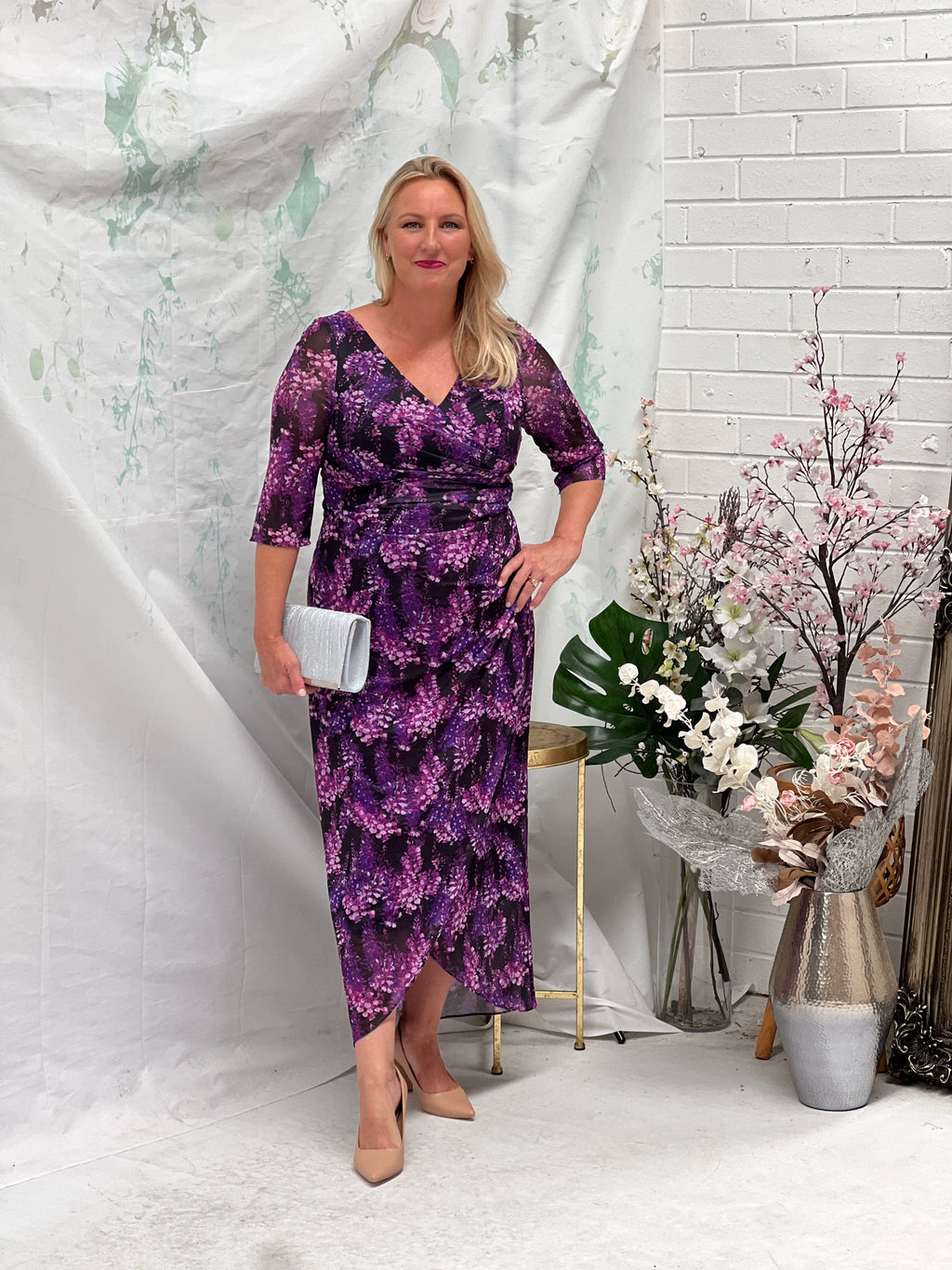 Lima Purple Hydrangea Evening Dress – Dressxox