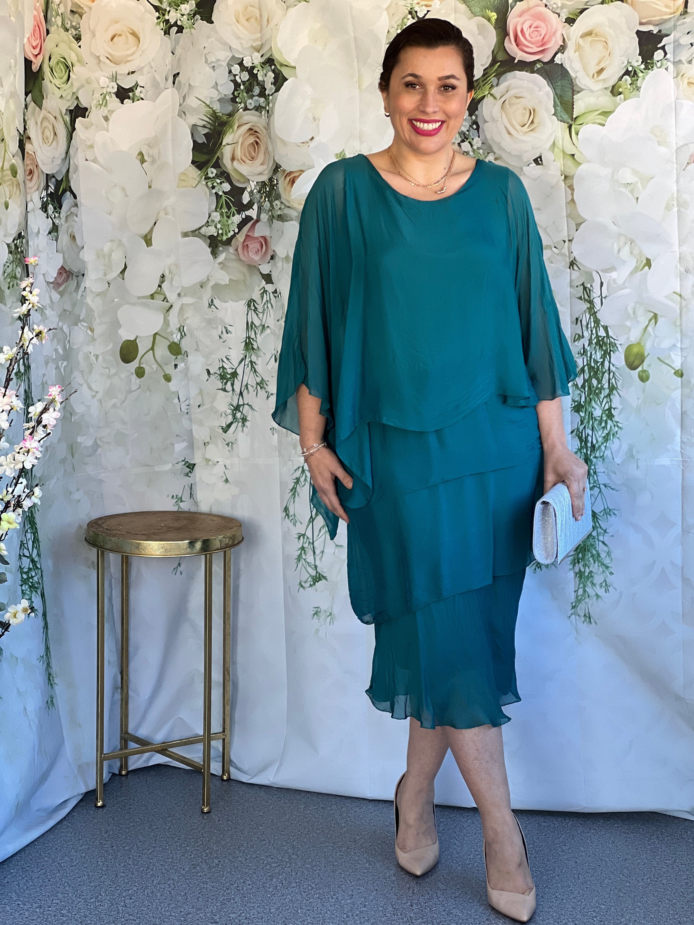 Piper Teal Silk Dress – Dressxox