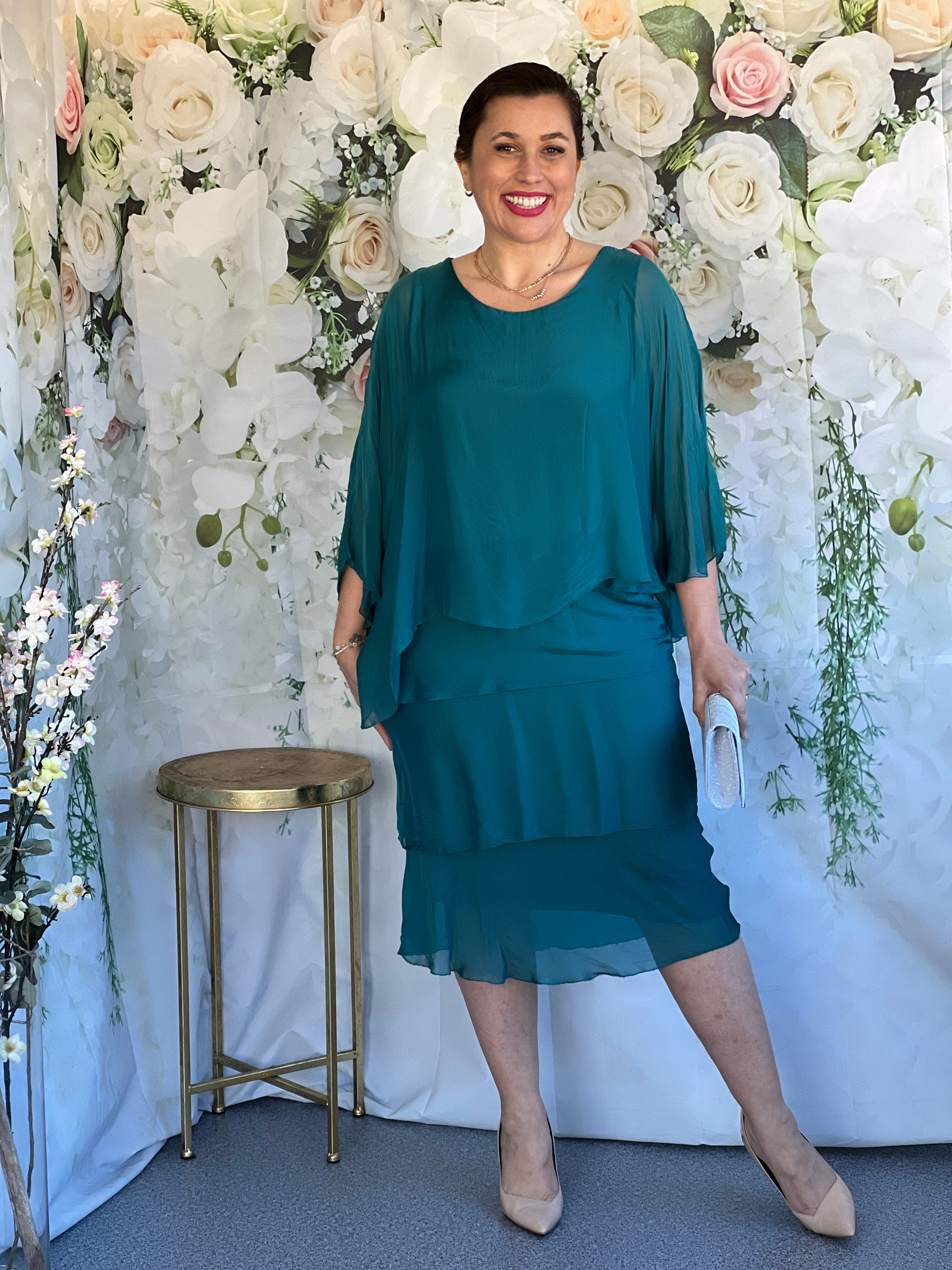Piper Teal Silk Dress – Dressxox
