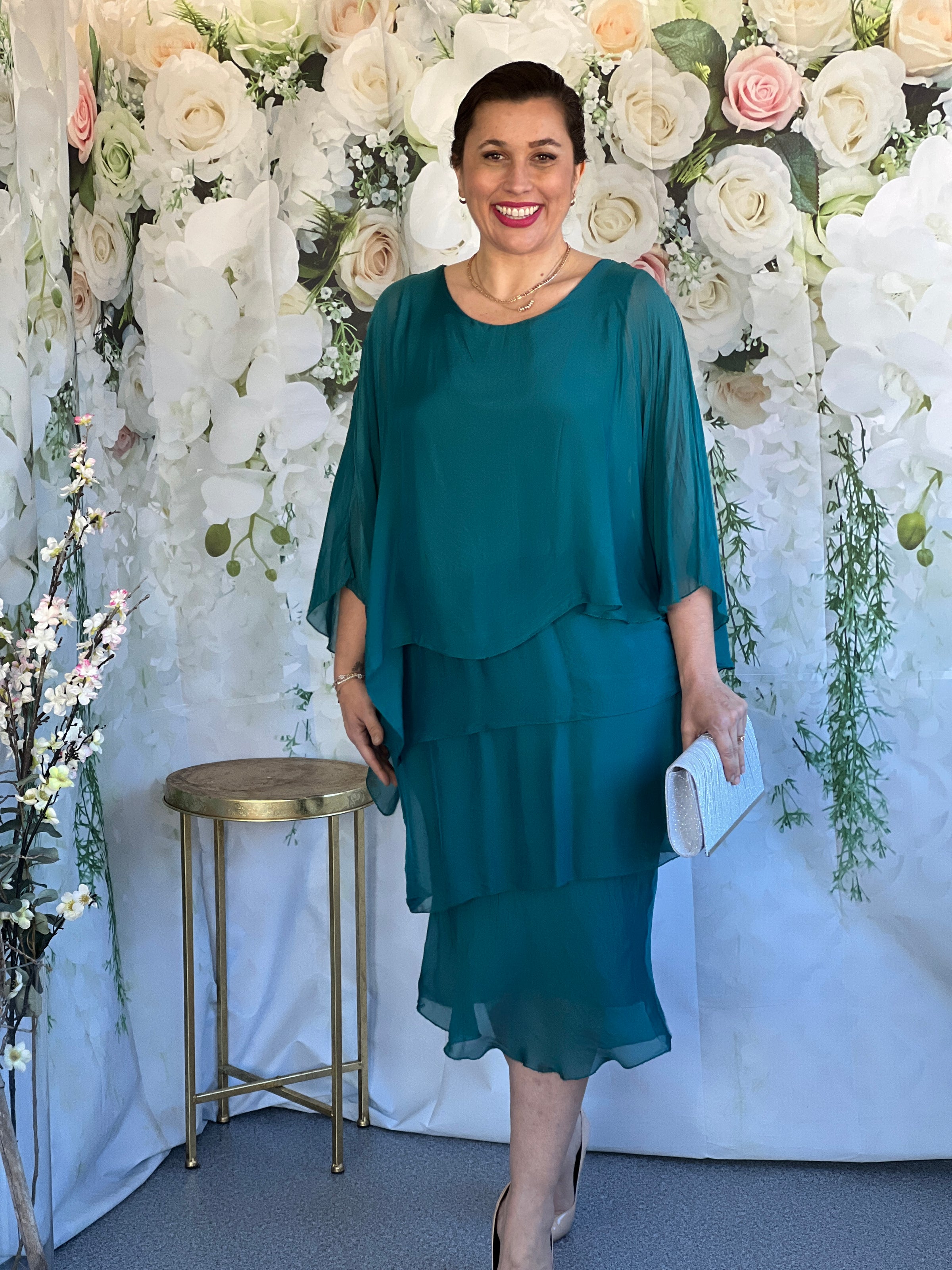 Piper Teal Silk Dress – Dressxox