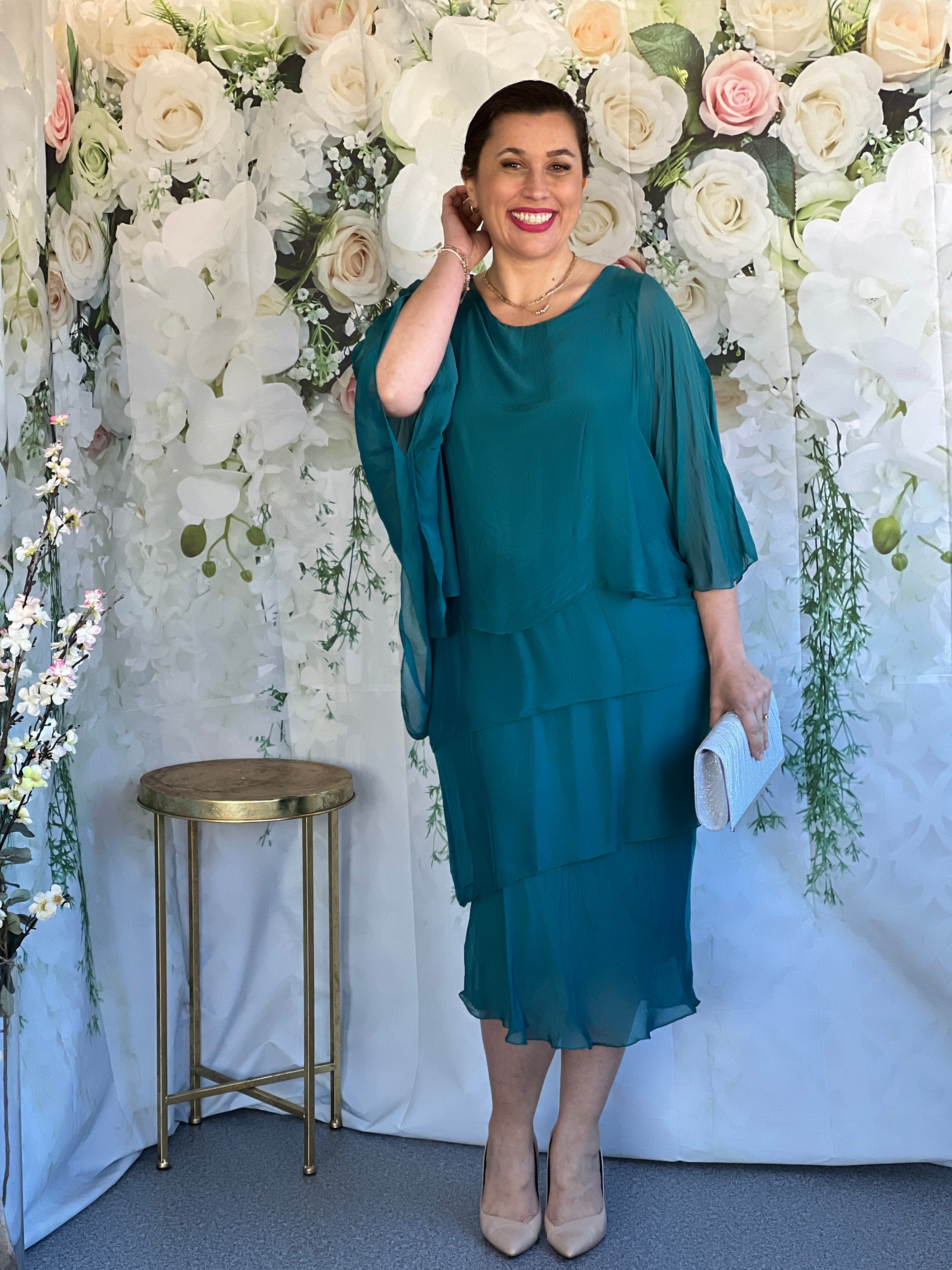 Piper Teal Silk Dress – Dressxox