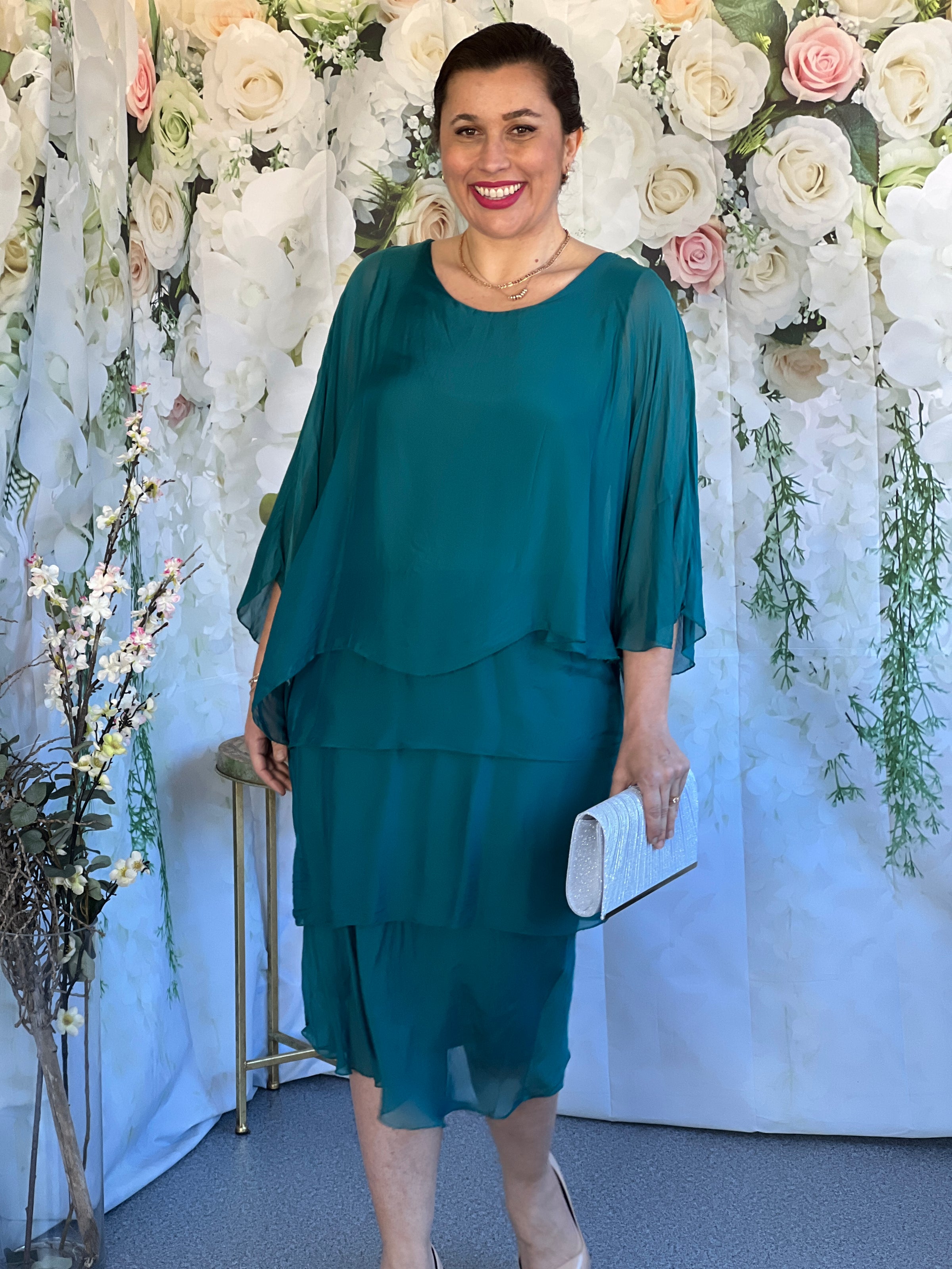 Piper Teal Silk Dress – Dressxox