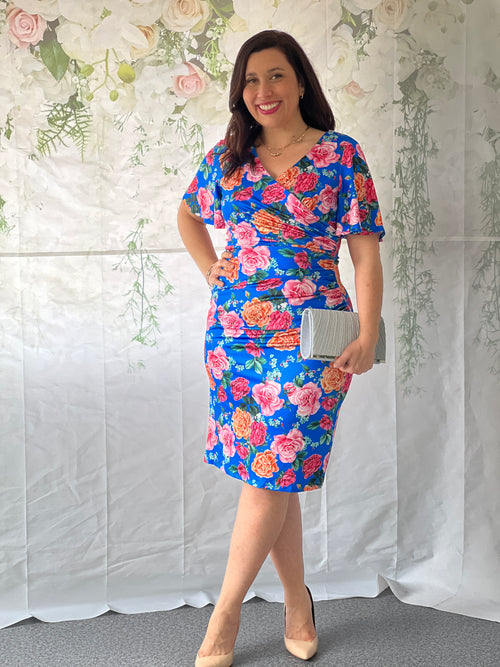 Tia Blue Floral Party Dress – Dressxox