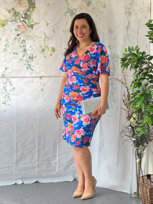 Tia Blue Floral Party Dress – Dressxox