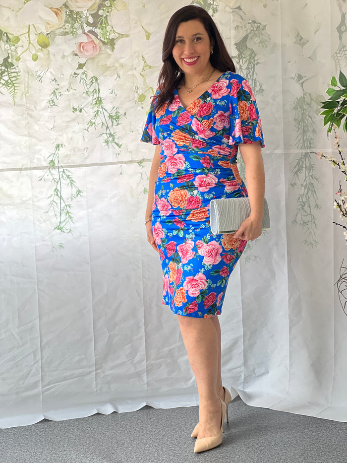 Tia Blue Floral Party Dress – Dressxox