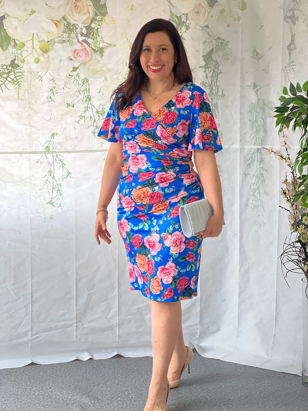 Tia Blue Floral Party Dress – Dressxox