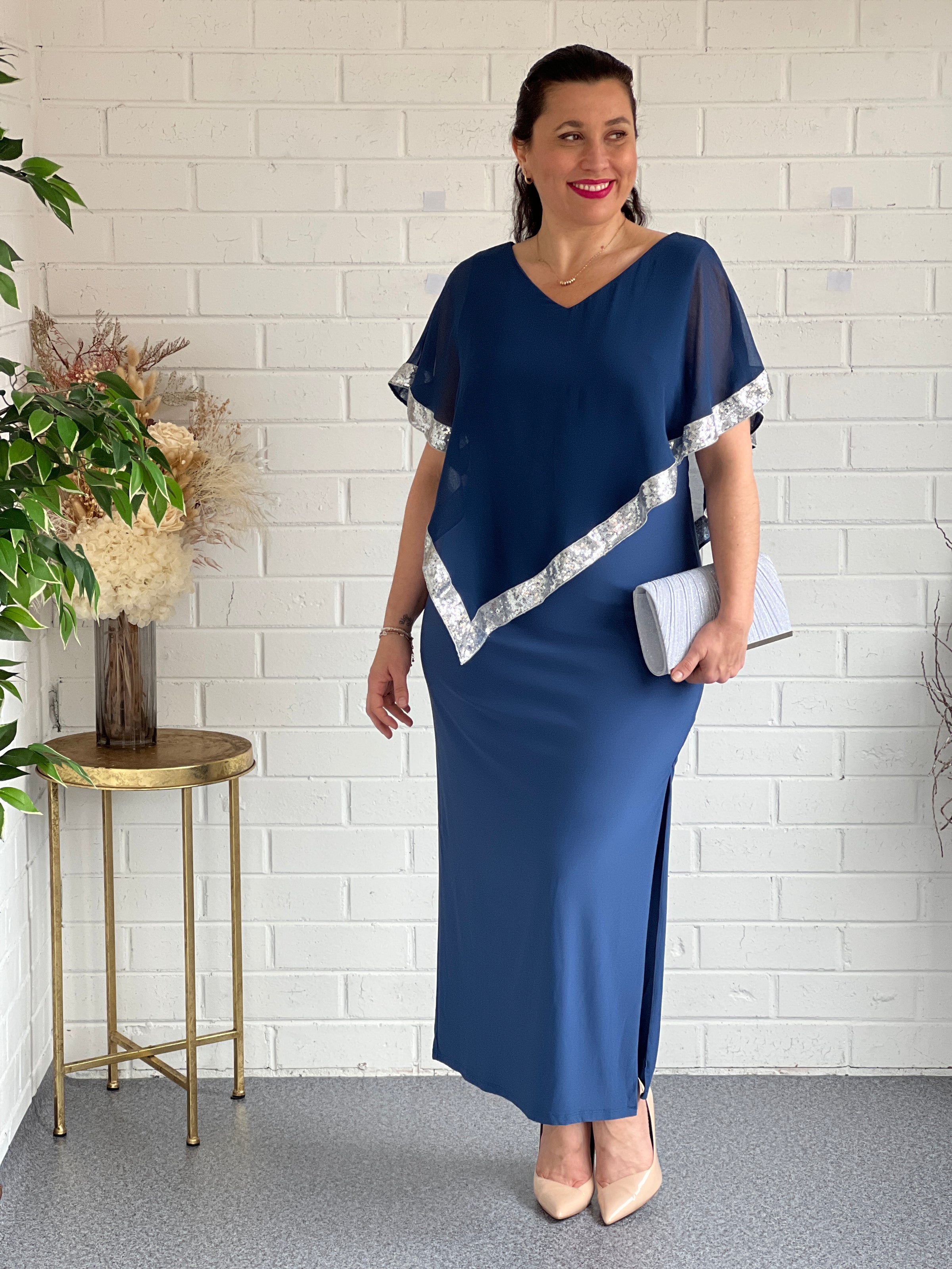 Vesta Blue Evening Dress – Dressxox