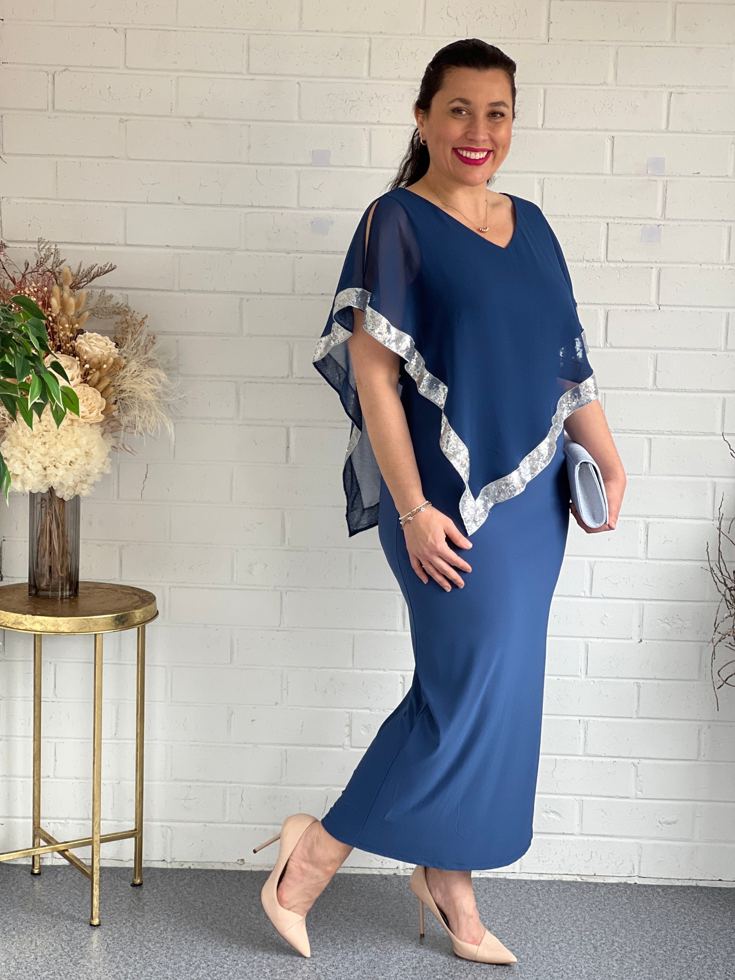 Vesta Blue Evening Dress – Dressxox