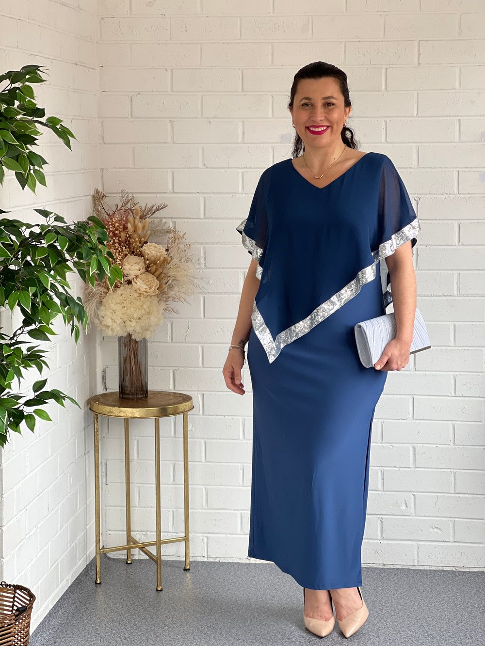 Vesta Blue Evening Dress – Dressxox