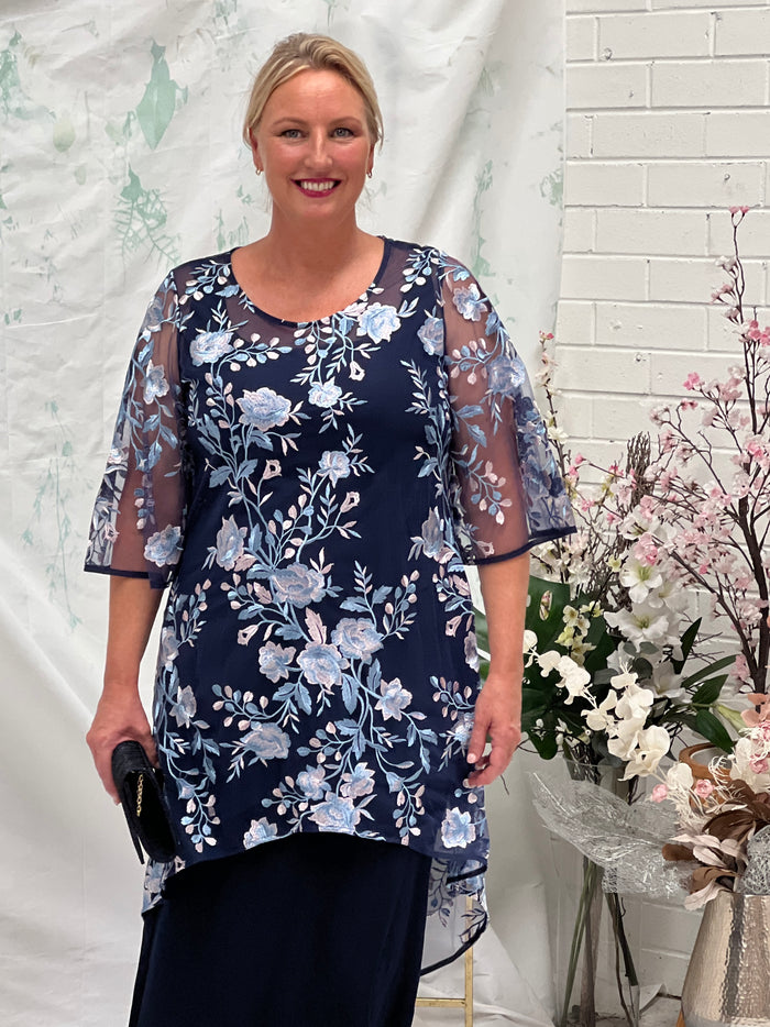 Wallis Blue Blossom Evening Top – Dressxox