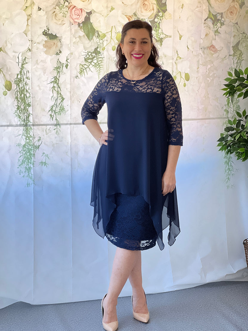 Zelda Navy Lace Dress – Dressxox