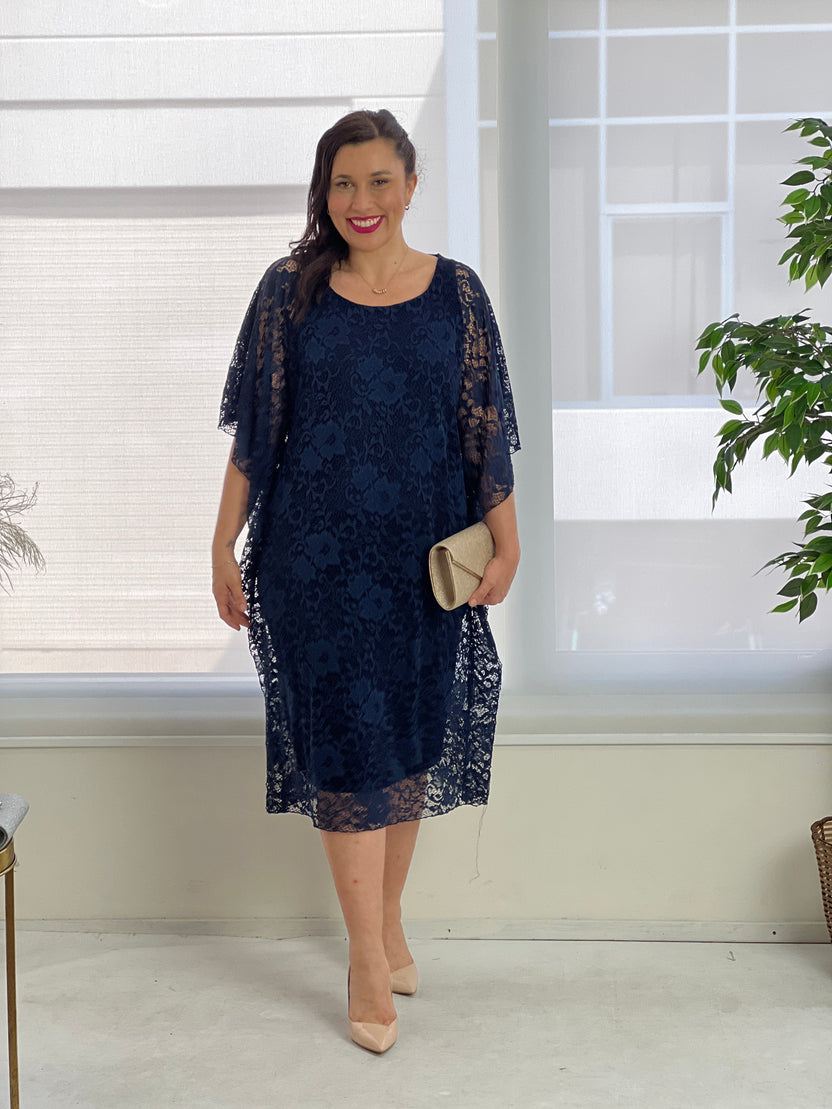Molly Navy Evening Dress Dressxox