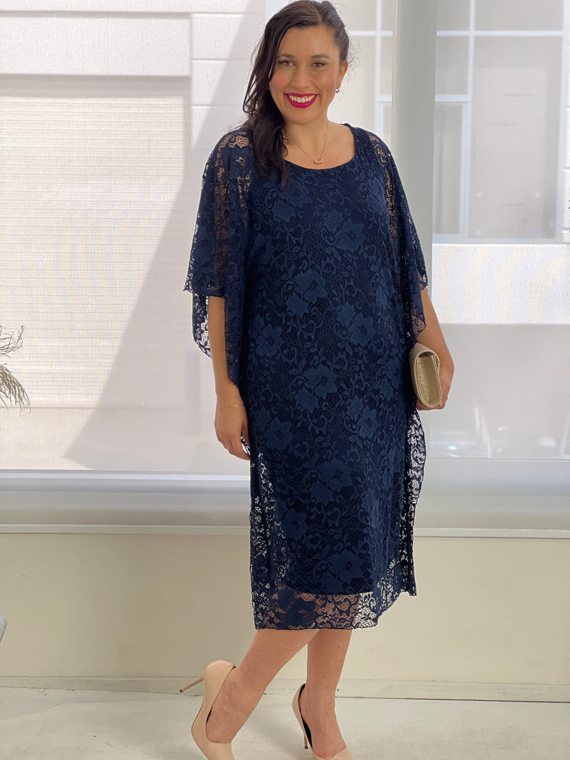 Molly Navy Evening Dress Dressxox