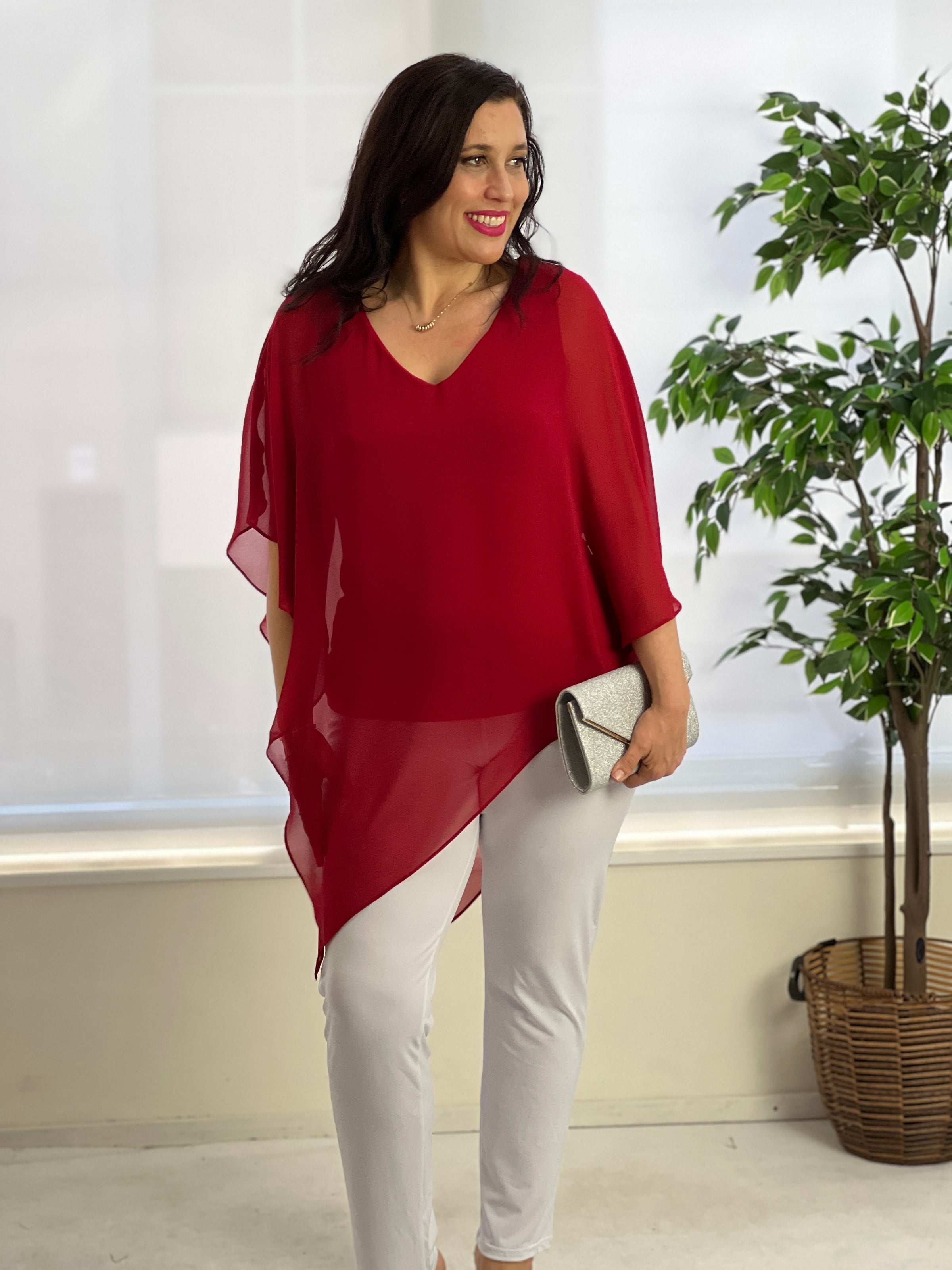 Nessa Red Evening Top – Dressxox