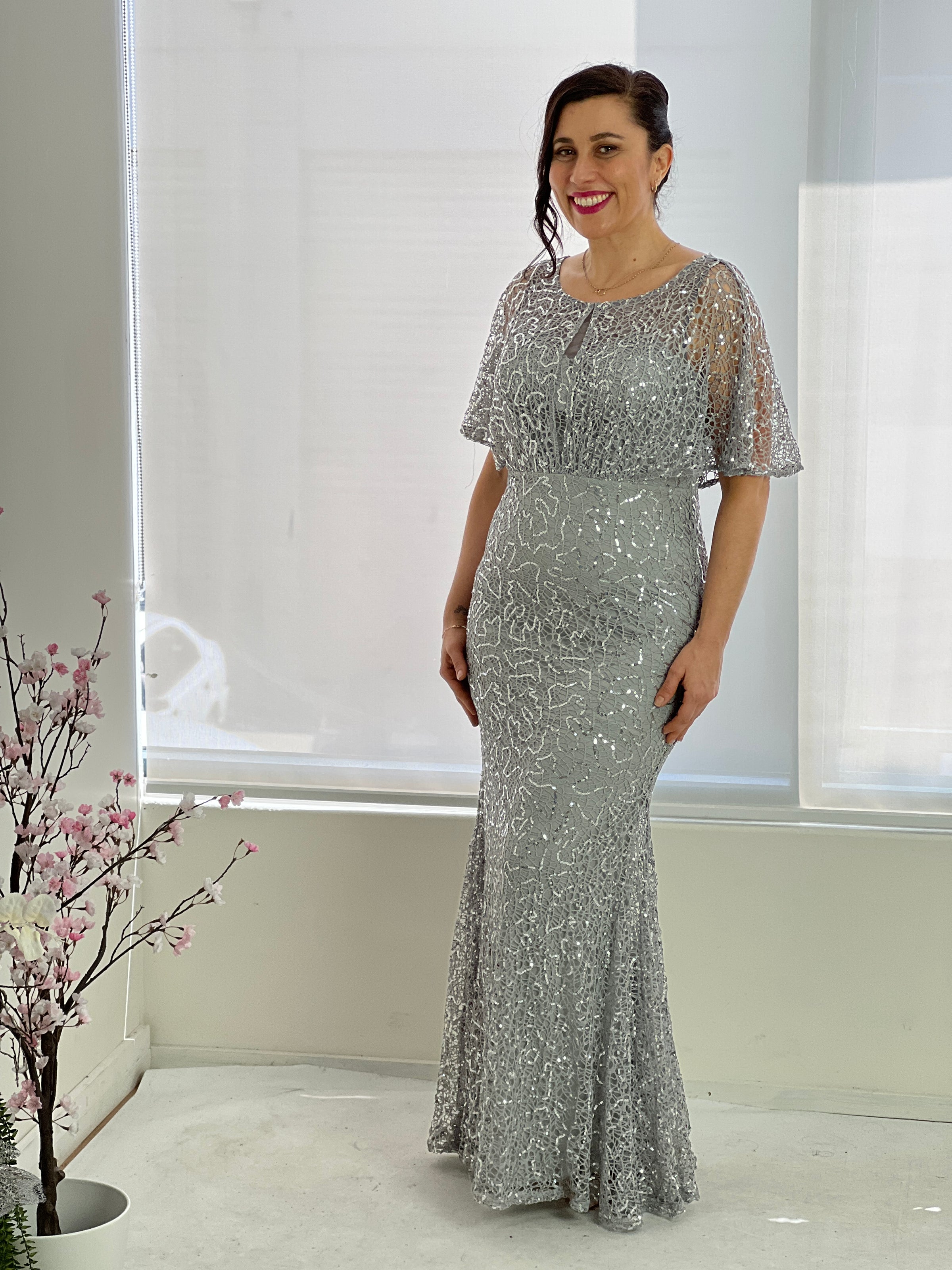 Payton Silver Sequin Evening Gown – Dressxox