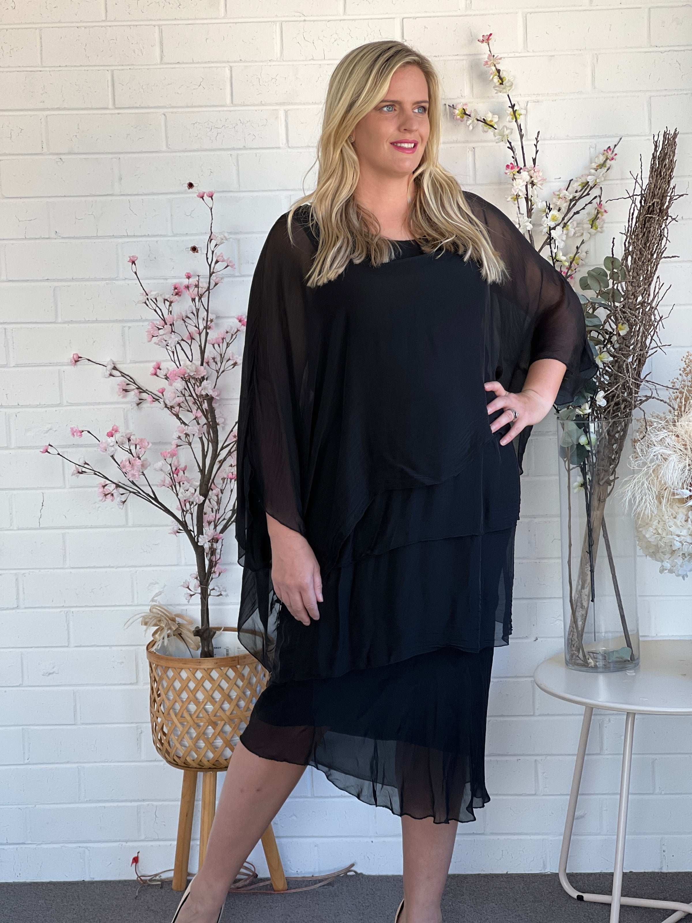 Piper Black Silk Dress – Dressxox