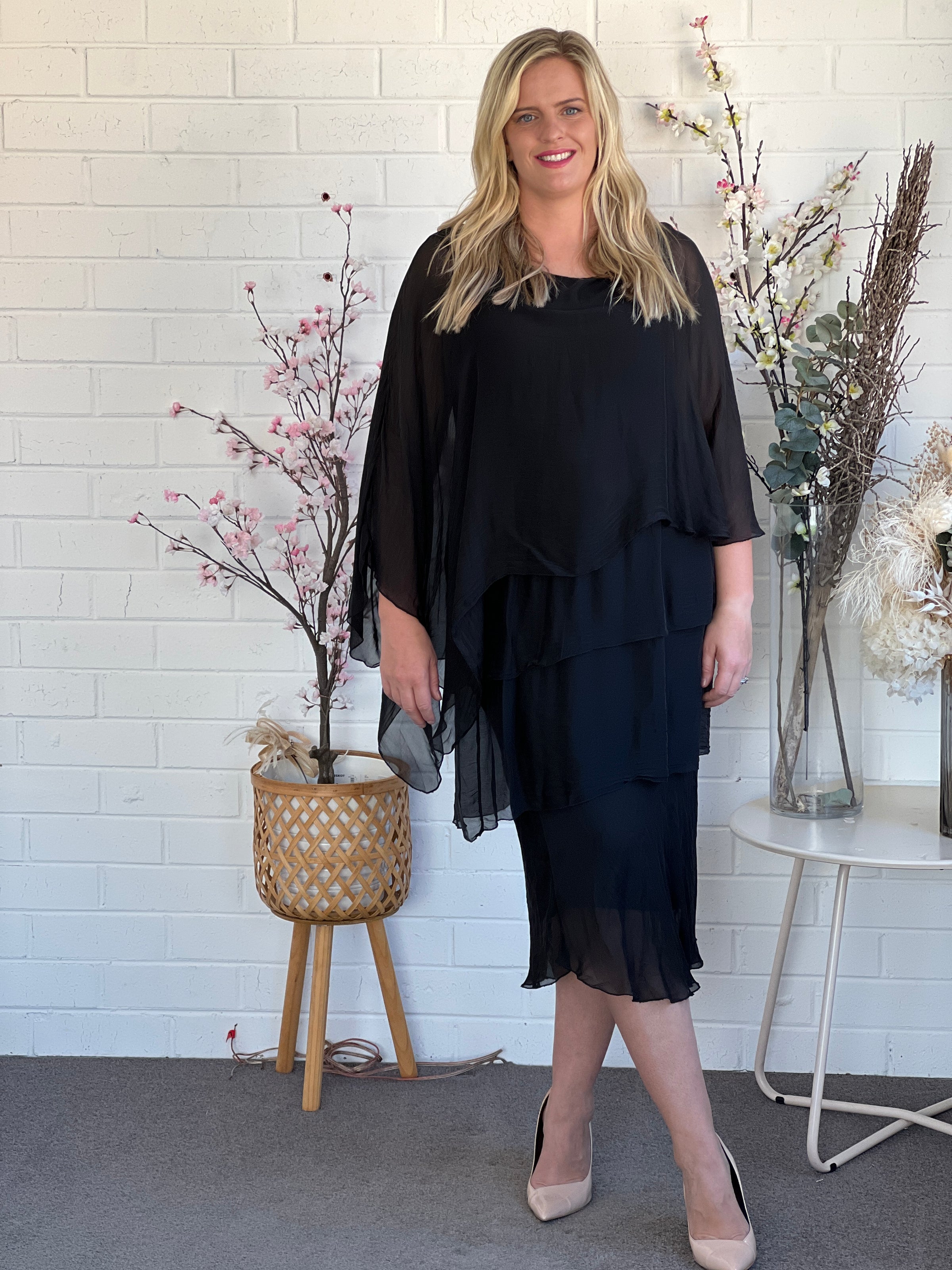 Piper Black Silk Dress – Dressxox