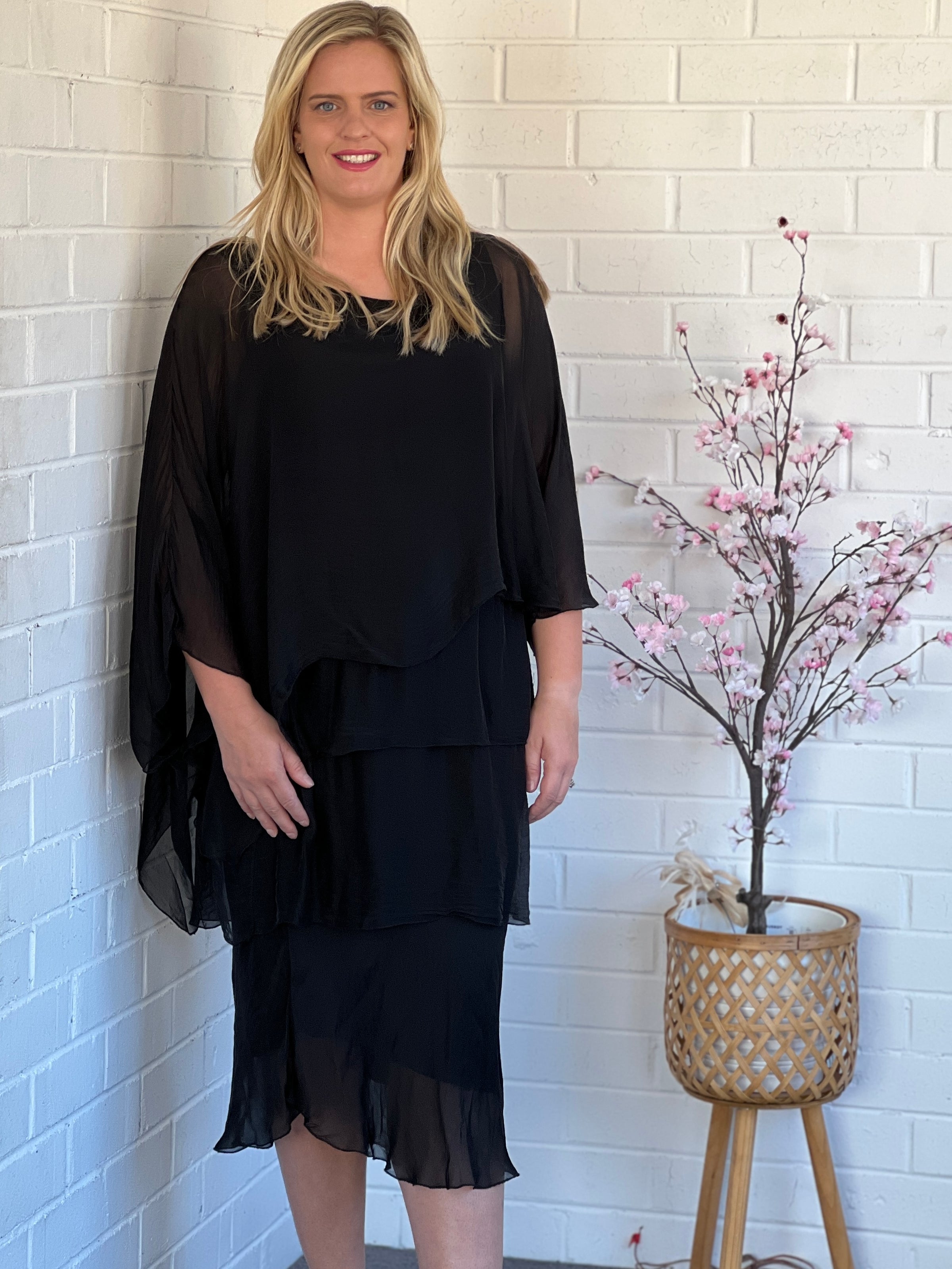 Piper Black Silk Dress – Dressxox