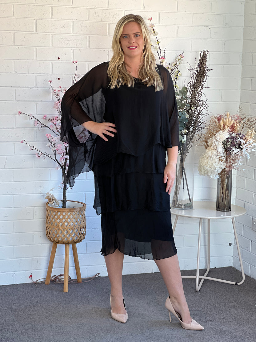 Piper Black Silk Dress – Dressxox