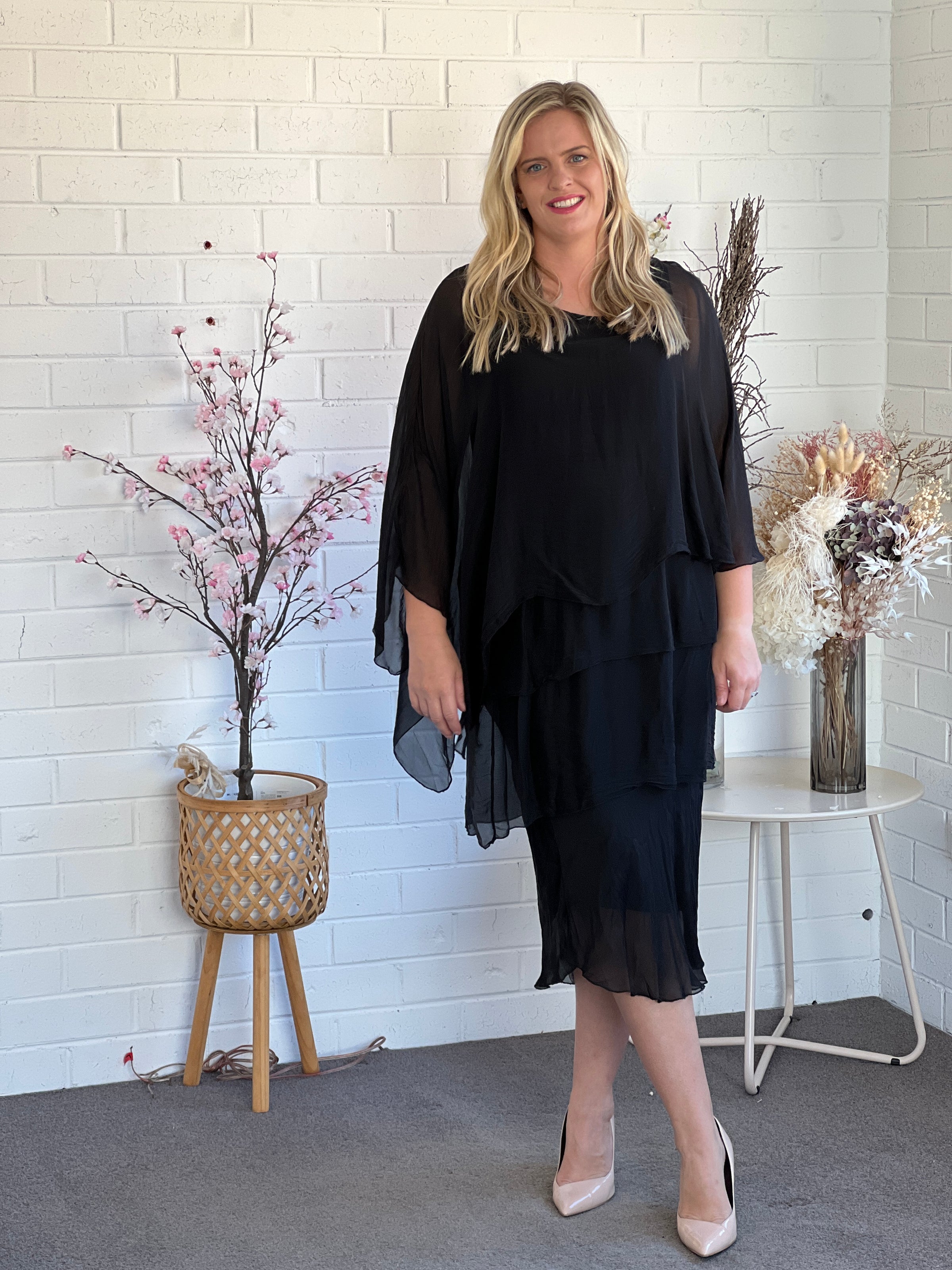 Piper Black Silk Dress – Dressxox