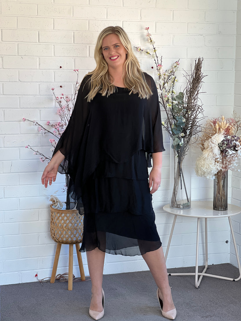 Piper Black Silk Dress – Dressxox