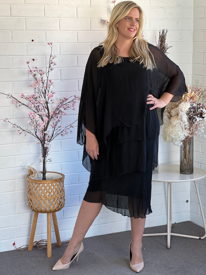 Piper Black Silk Dress – Dressxox
