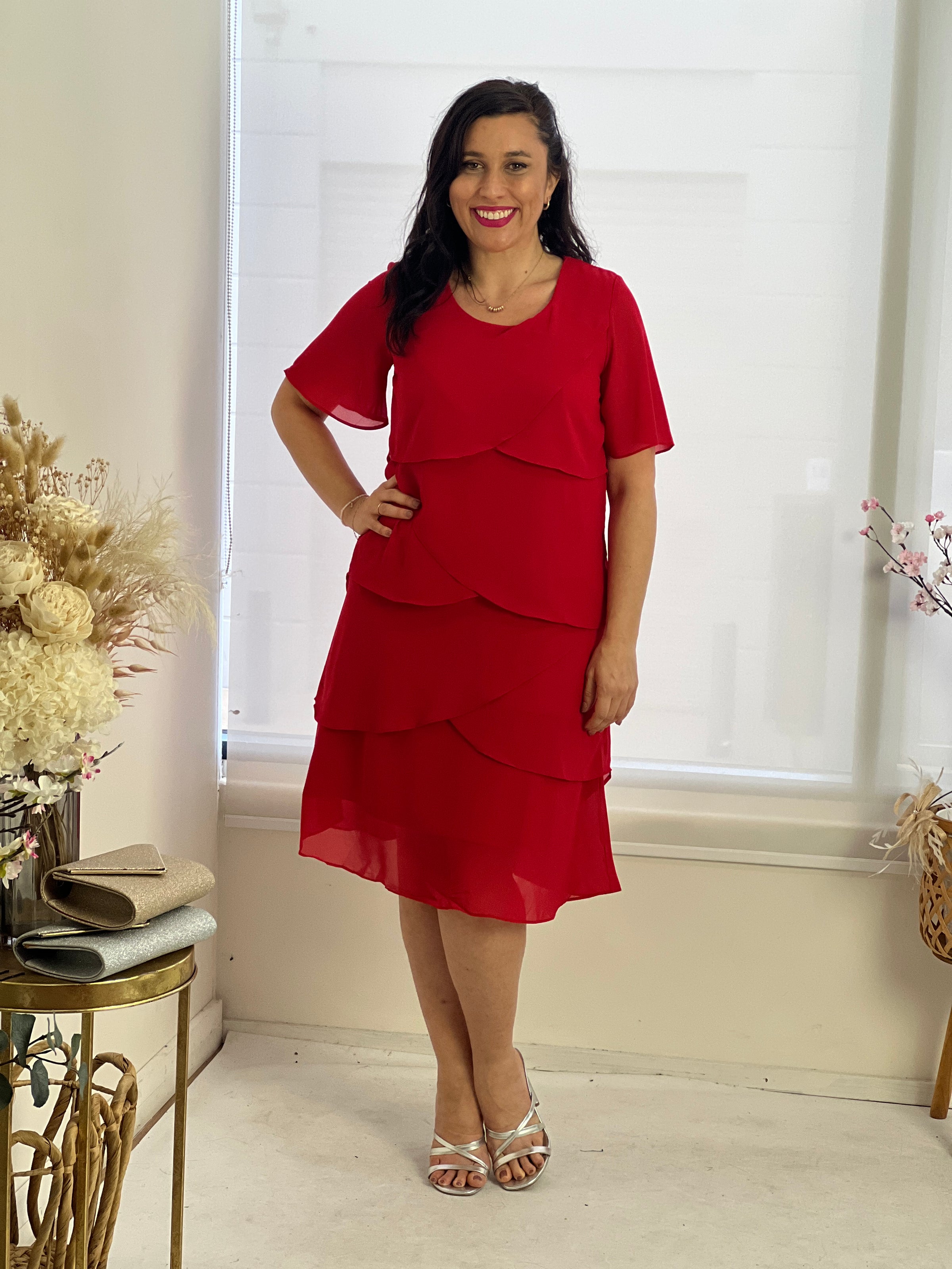 Remy Red Evening Dress – Dressxox