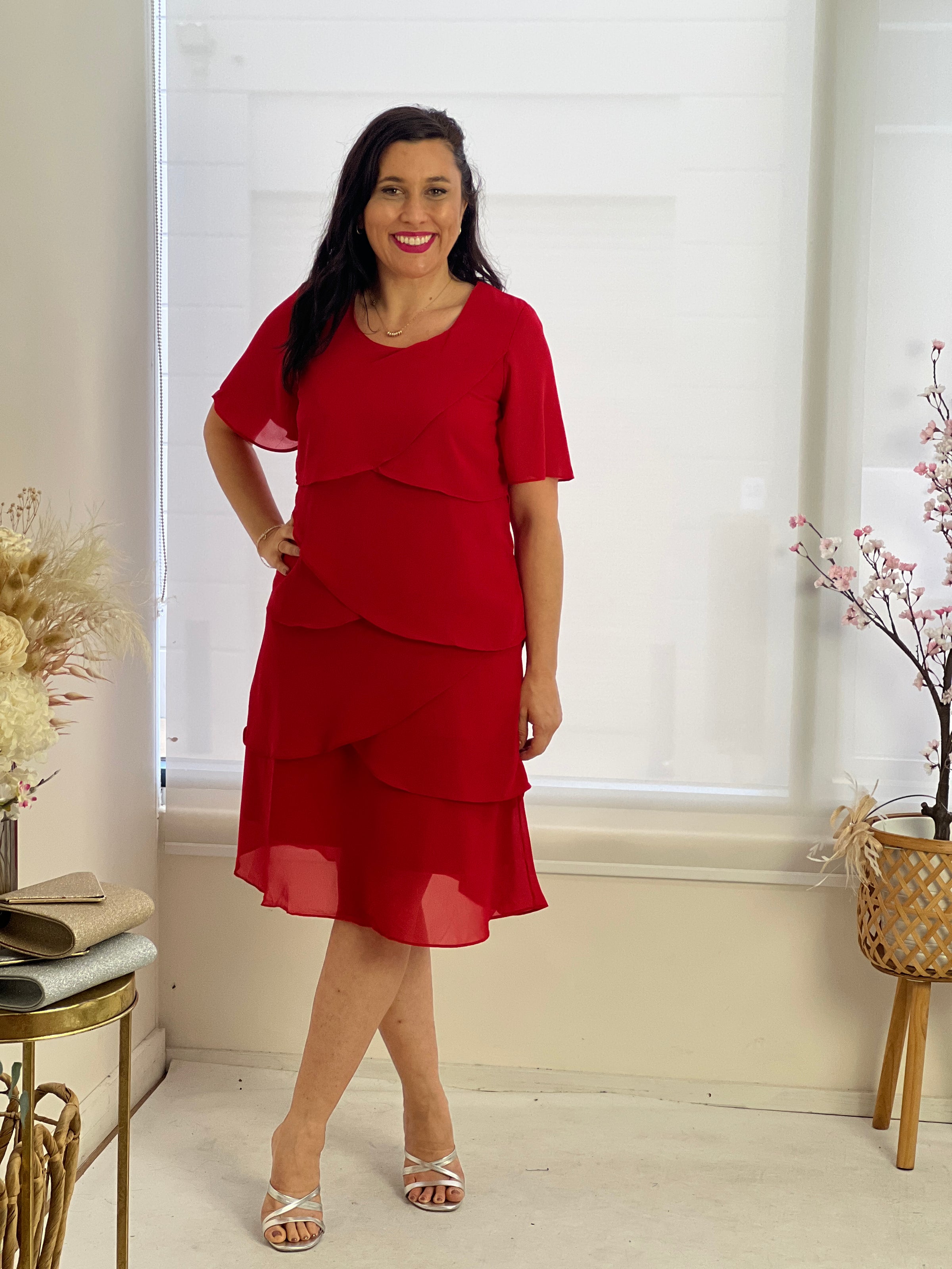 Remy Red Evening Dress – Dressxox