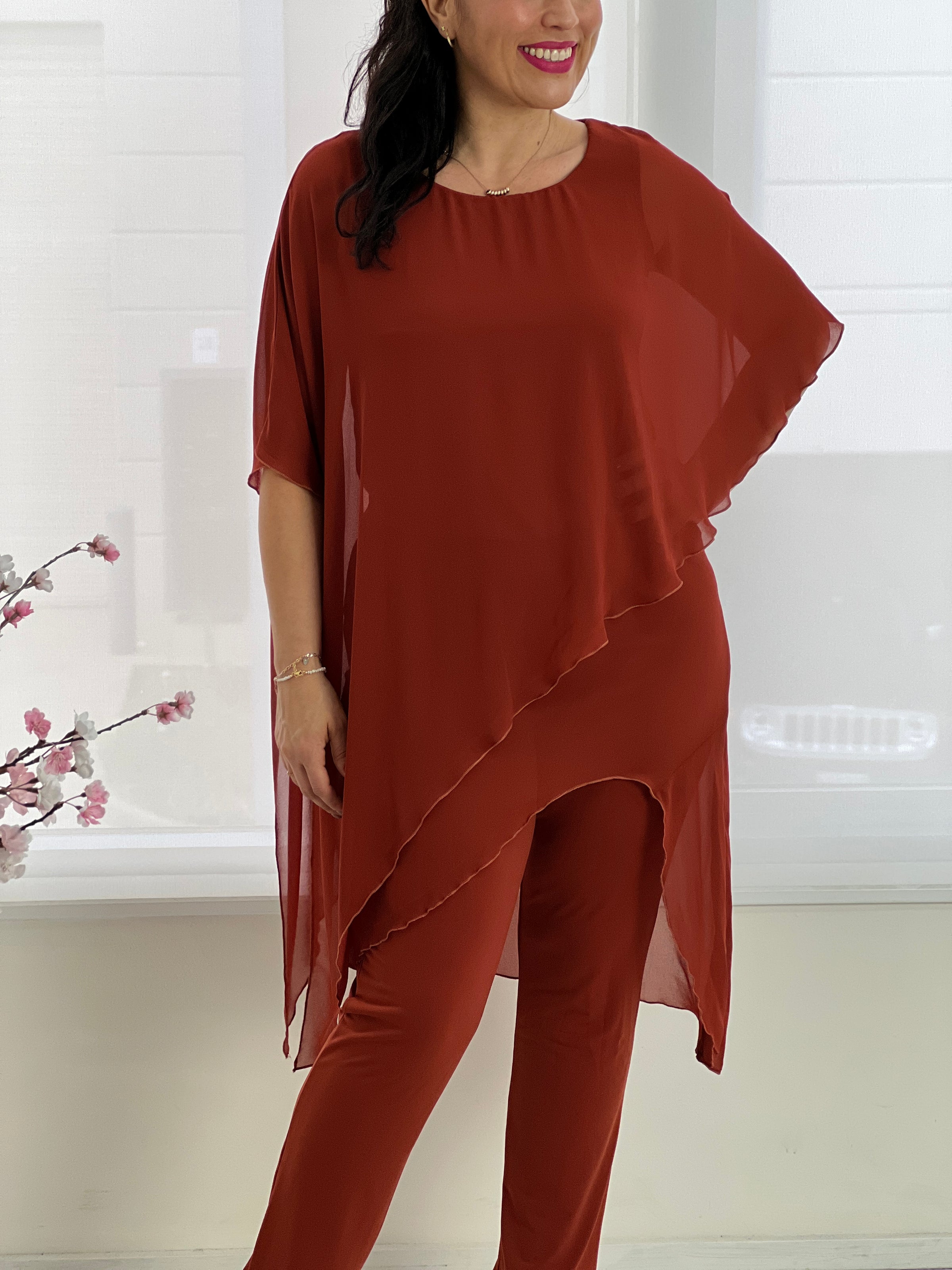 Cara Rust Elegant Jumpsuit – Dressxox