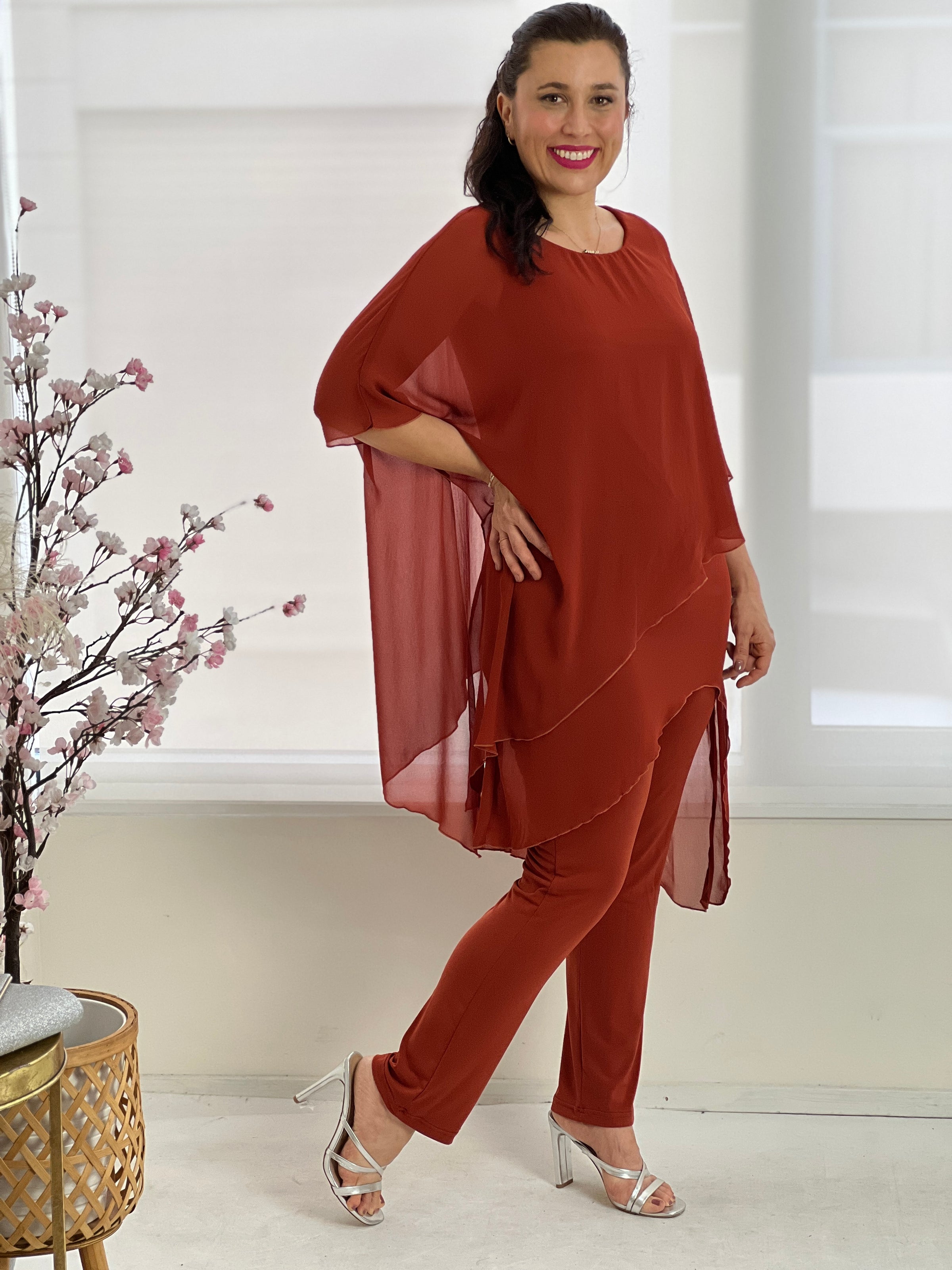 Cara Rust Elegant Jumpsuit – Dressxox