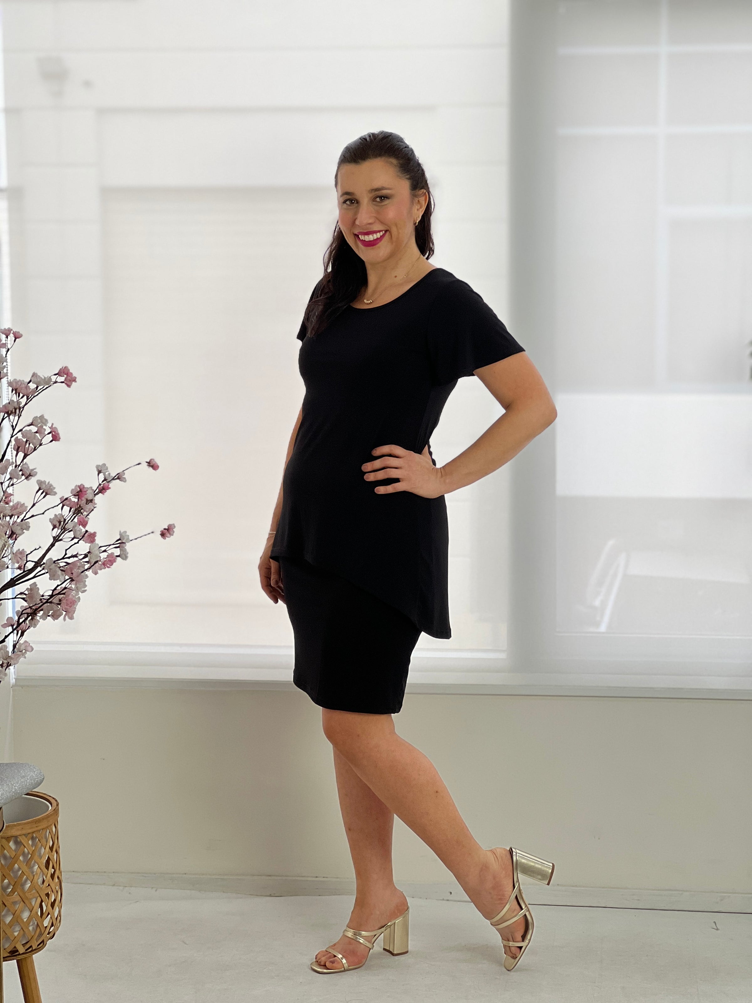 Fallon Black Layered Dress – Dressxox
