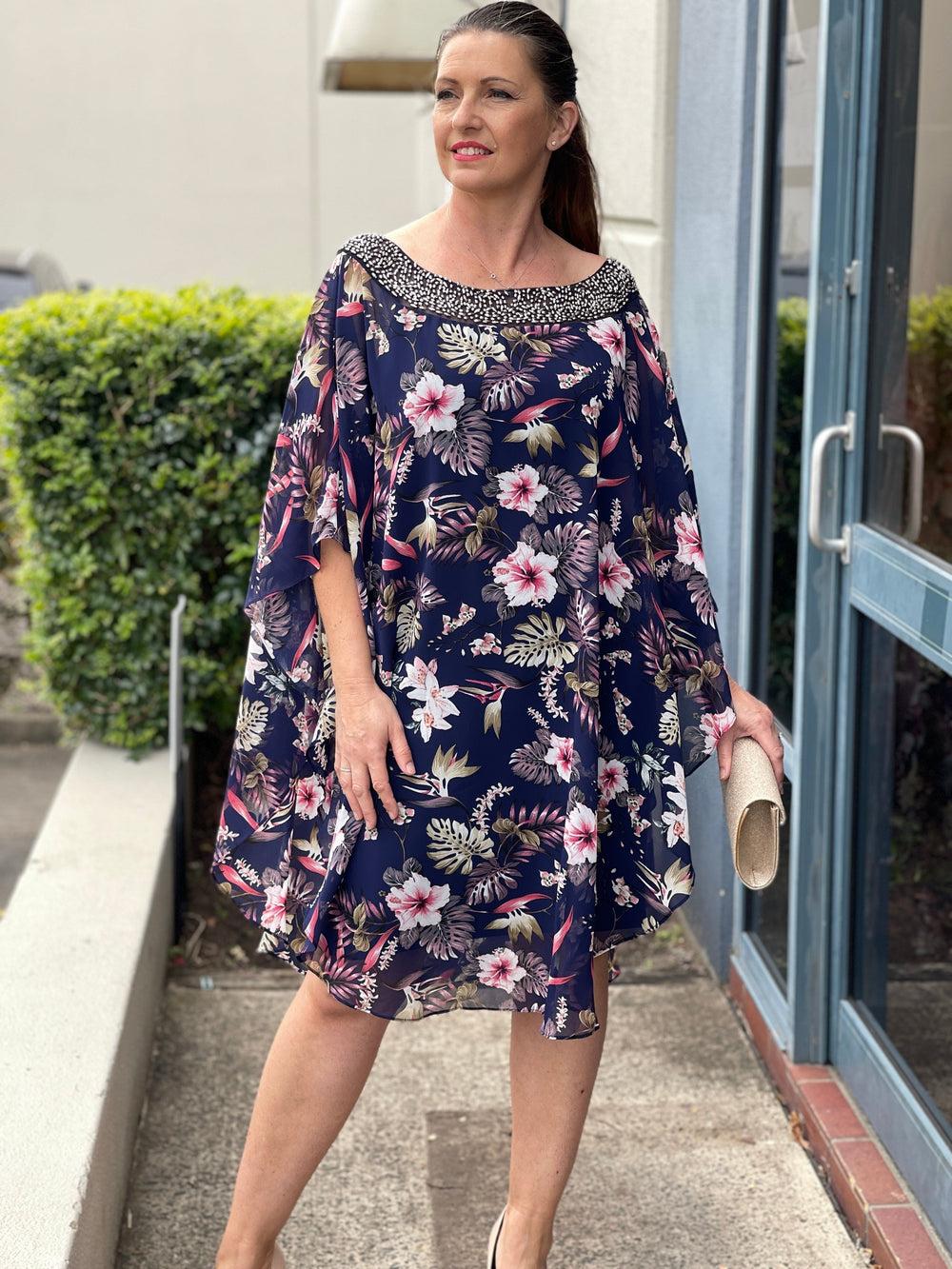 Elias Navy Floral Evening Dress – Dressxox