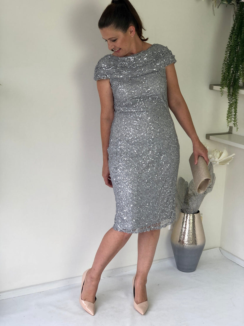 Rosmin Silver Evening Dress – Dressxox