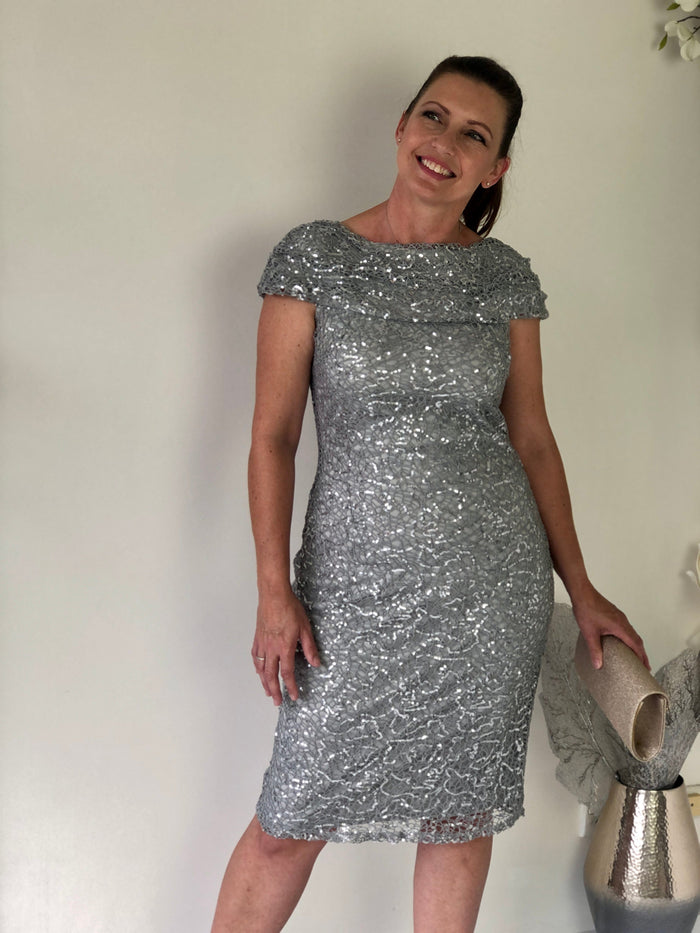 Rosmin Silver Evening Dress – Dressxox